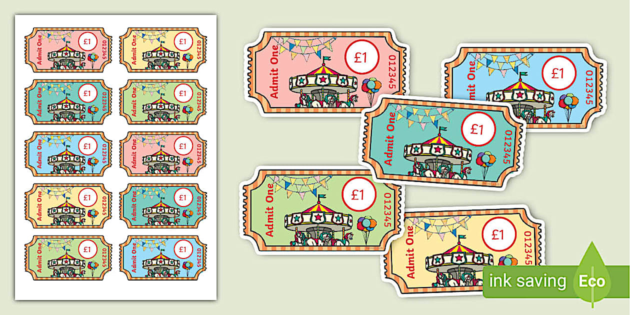 The Fairground Role Play Tickets - Twinkl