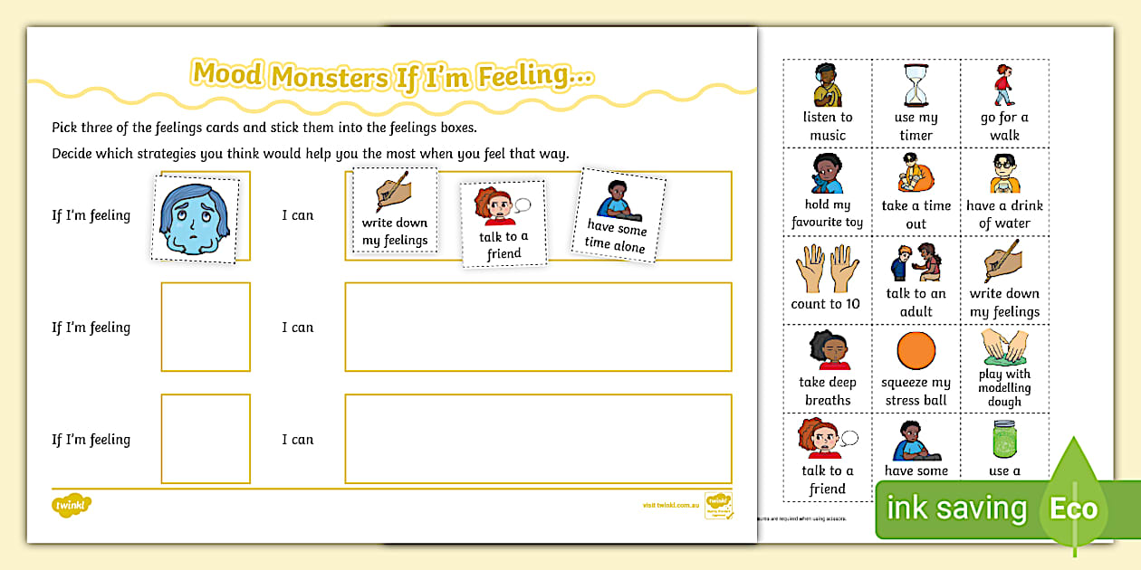 Mood Regulation Worksheets (teacher made) - Twinkl