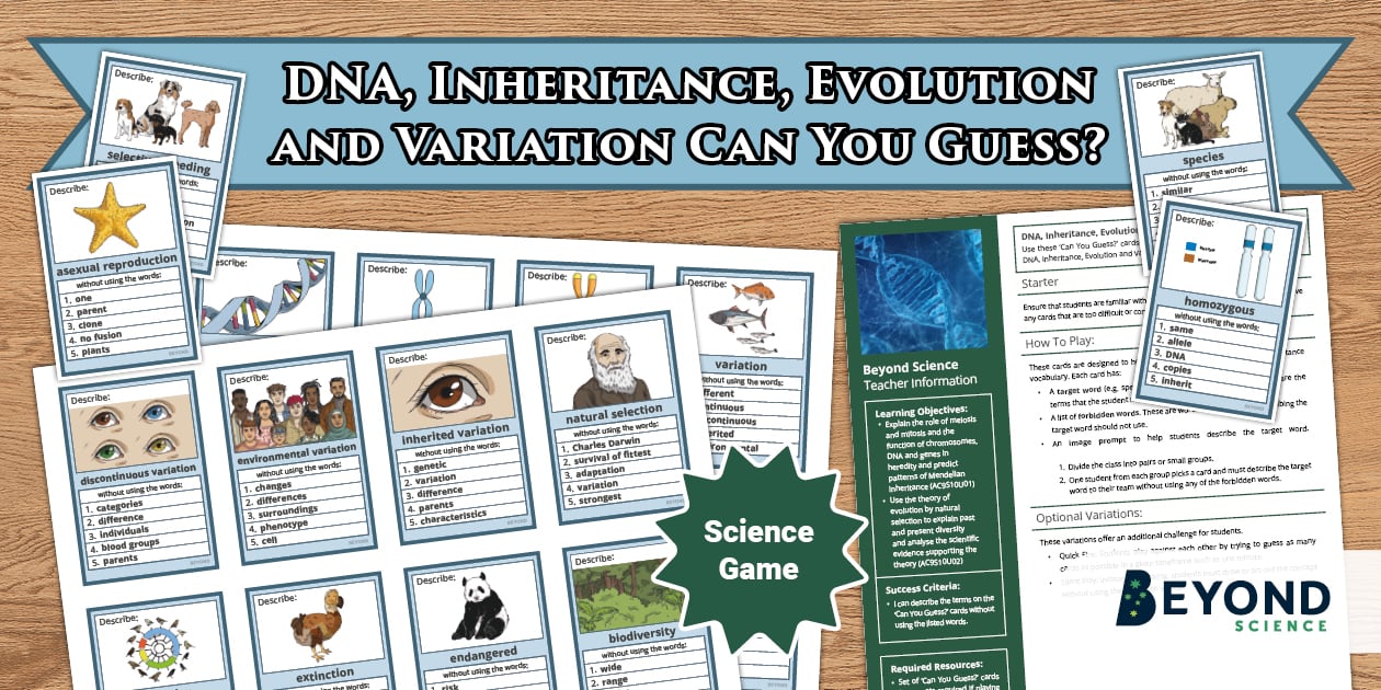 DNA, Inheritance and Variation Guess Cards
