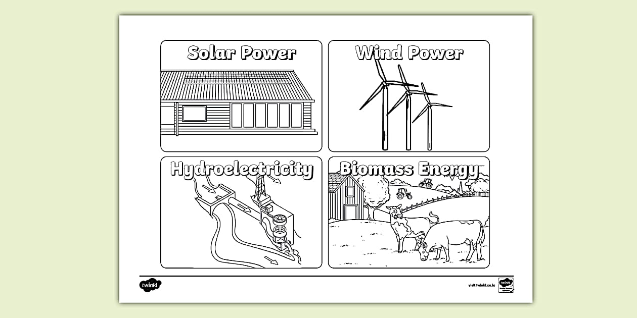 Renewable Energy Colouring Sheet (teacher made) - Twinkl