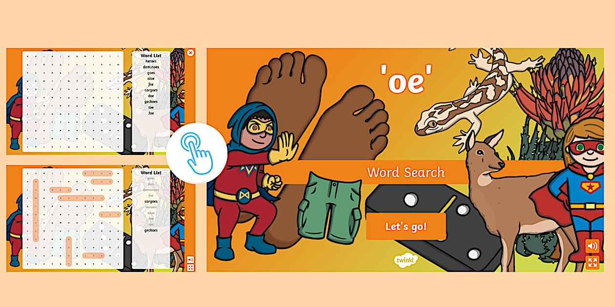 'oe' Interactive Word Search (teacher made) - Twinkl