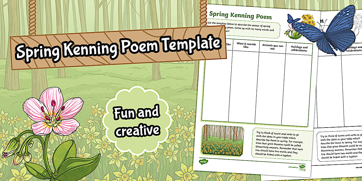 Spring Kenning Poem Template