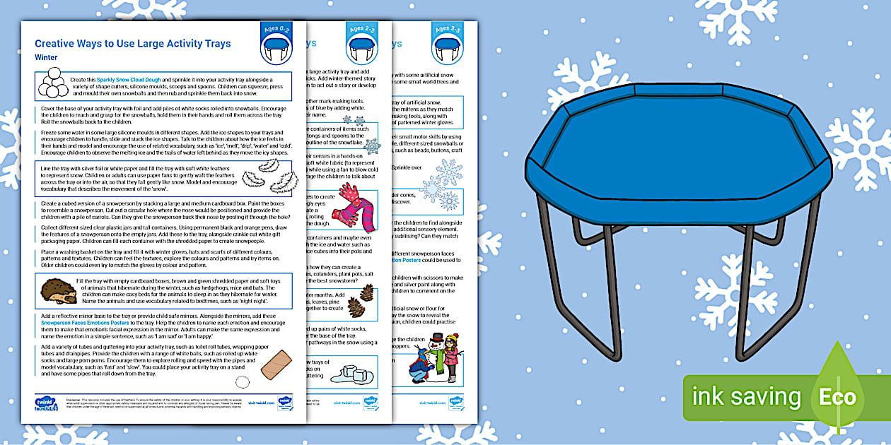 EYFS Ages 0-5 Large Activity Tray Planning Winter Activities