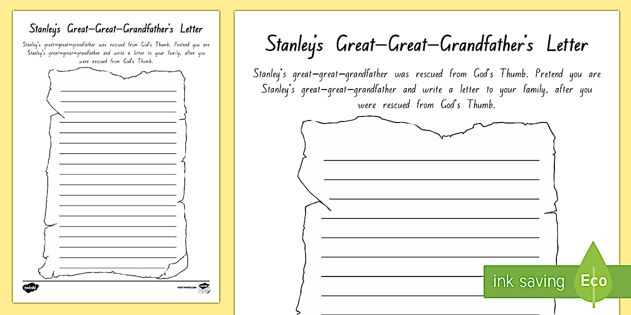 Stanley's Great-Great-Grandfather's Letter Worksheet / Worksheet