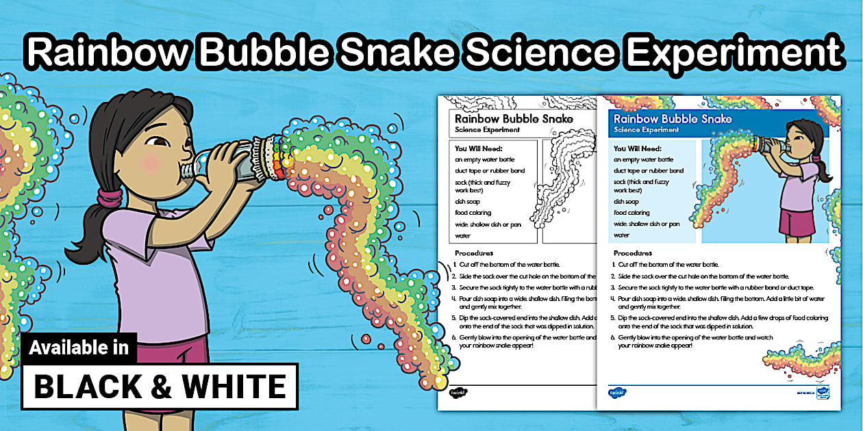 Rainbow Bubble Snake Science Experiment for Primary Grades