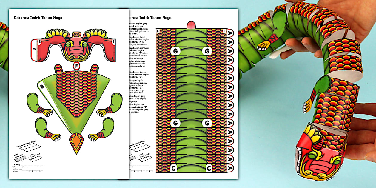 Dekorasi Imlek Tahun Naga 3D (teacher made) - Twinkl