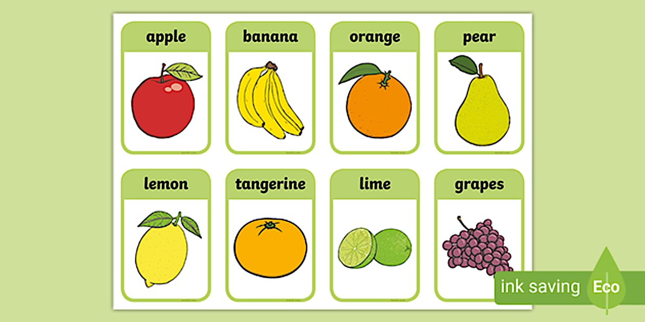 Fruit Flashcards (teacher made) - Twinkl