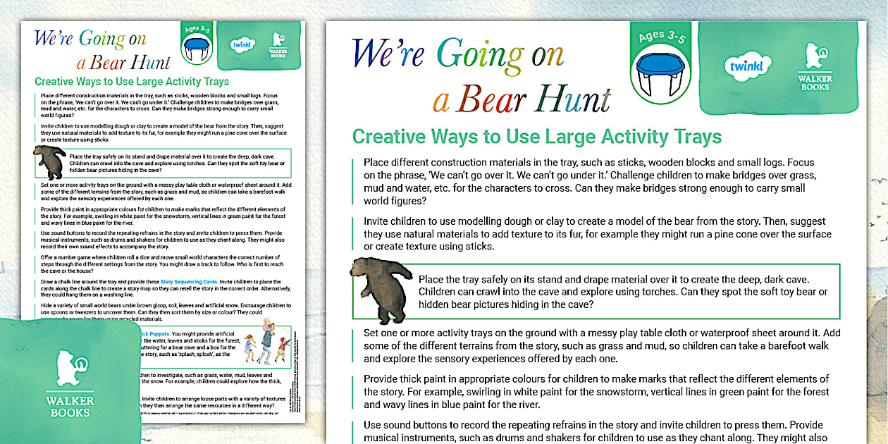 We're Going On a Bear Hunt Large Activity Tray | Twinkl