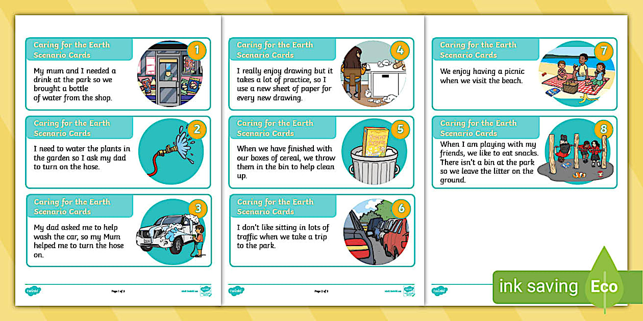 Caring For The Earth Scenario Cards