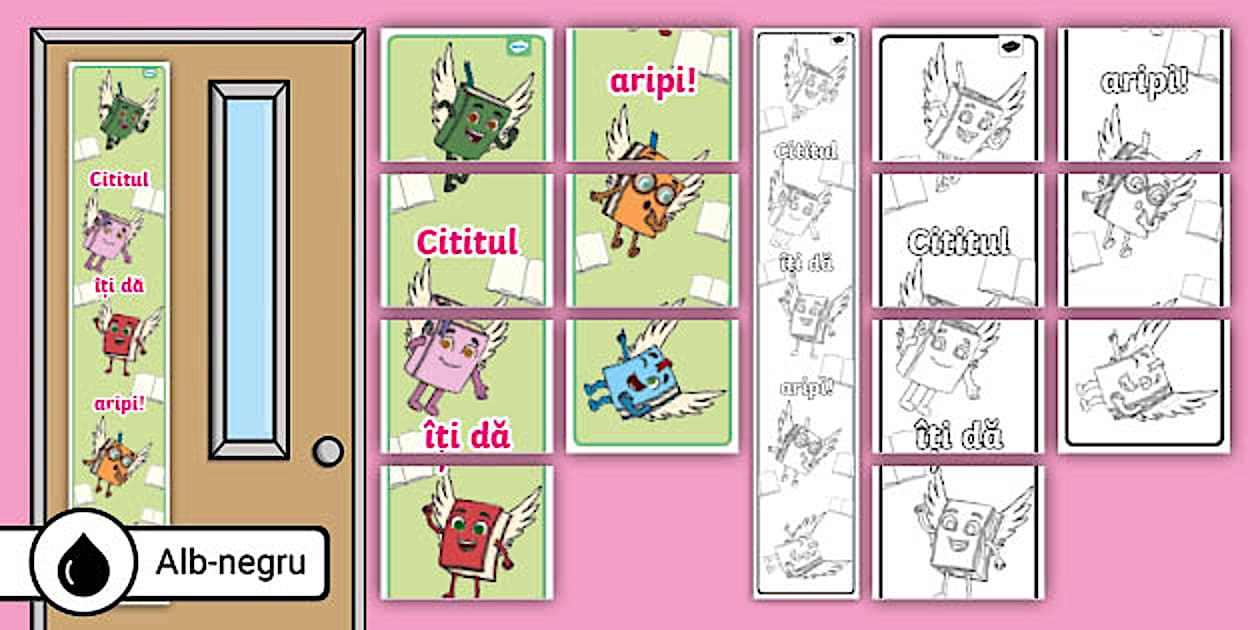 Cititul îți dă aripi! – Decor pentru ușă - Twinkl