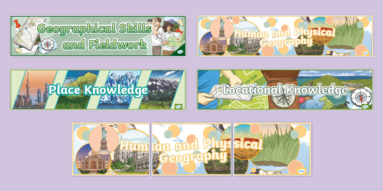 KS2 Geography Topic Display Banners Pack - Twinkl