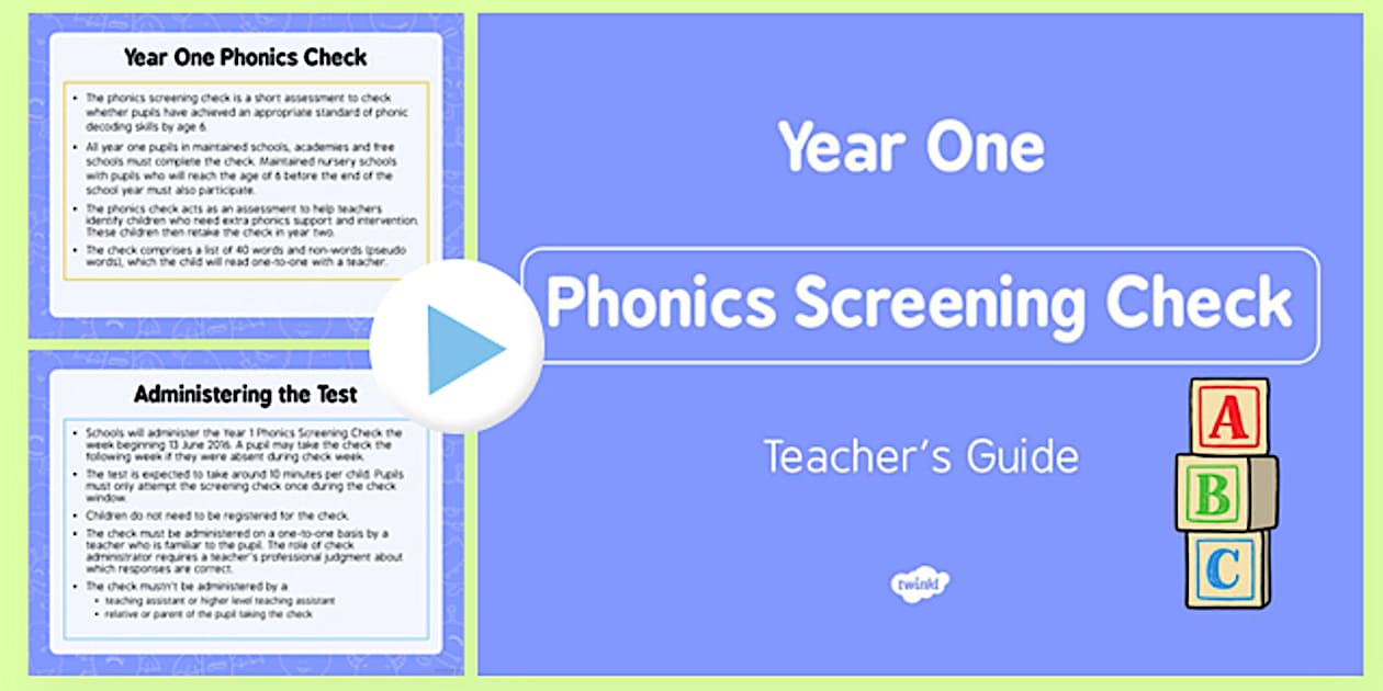 Teacher's Guide to the Phonics Screening Check - Twinkl