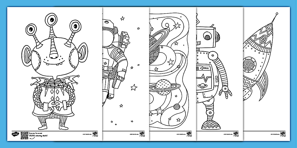 Mindfulness Space Colouring Pages (teacher made) - Twinkl