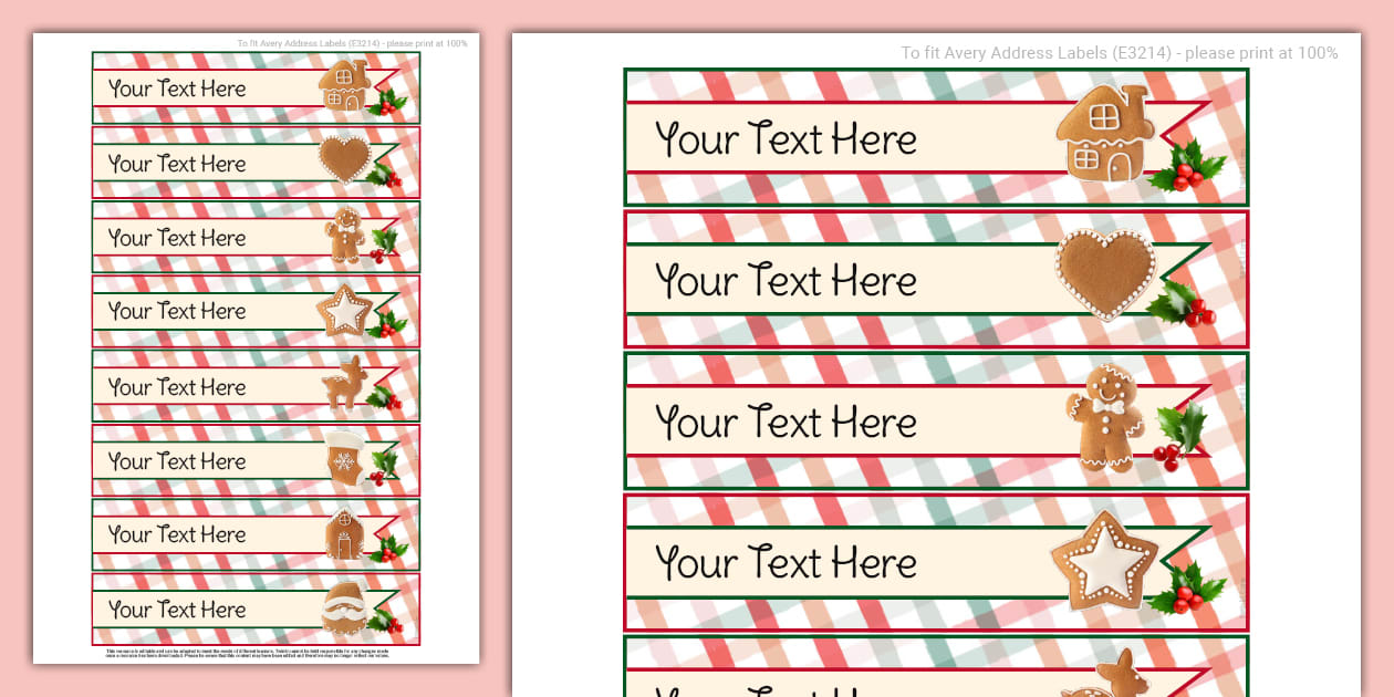 Gingerbread Christmas Themed Editable Tray Labels - Twinkl
