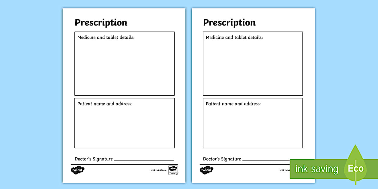 Editable Doctor's Surgery Prescription - Twinkl