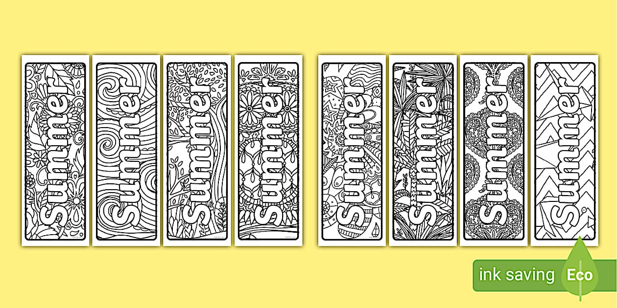 Summer Mindfulness Name Colouring Bookmarks | Twinkl | KS1