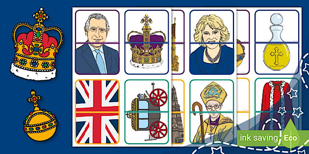 The King's Coronation Matching Puzzle Game (teacher made)