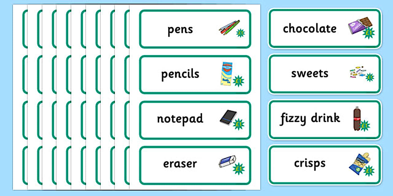 Cursive Pound Shop One Pound Price Labels (teacher made)