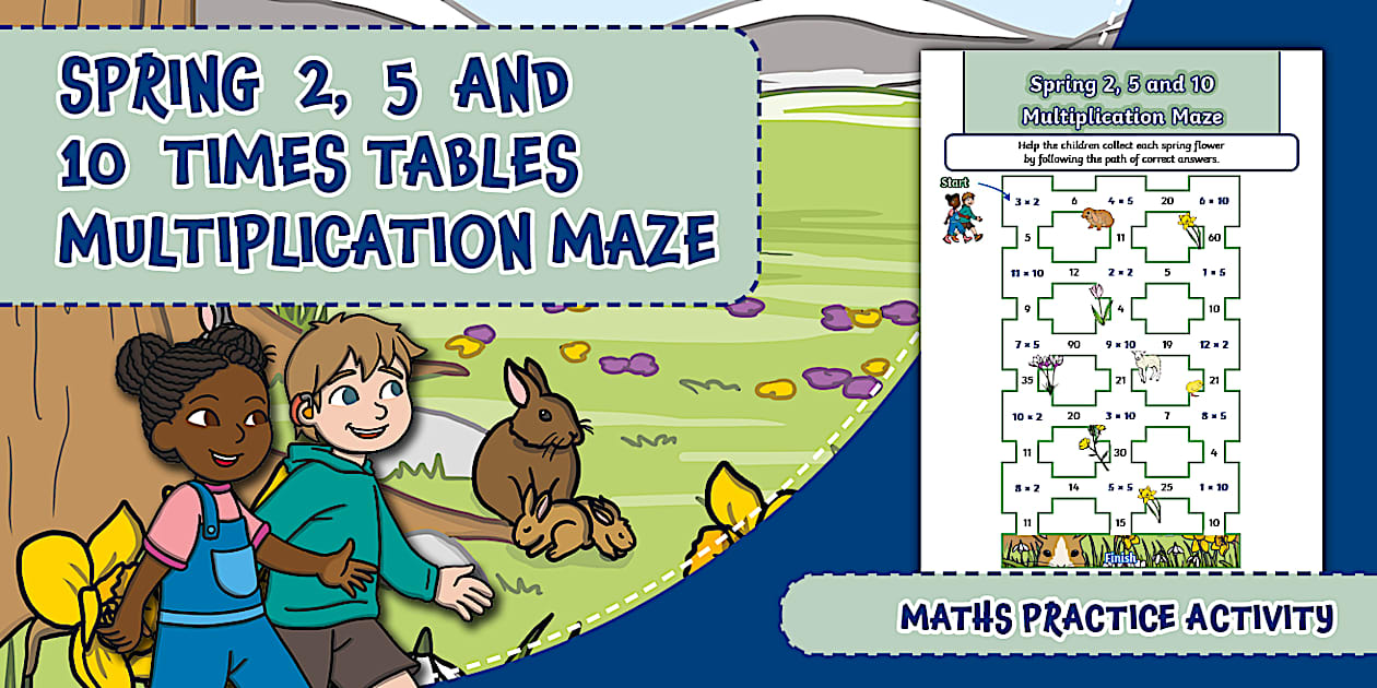 👉 Spring 2, 5 and 10 Multiplication Maze - KS1 - Twinkl
