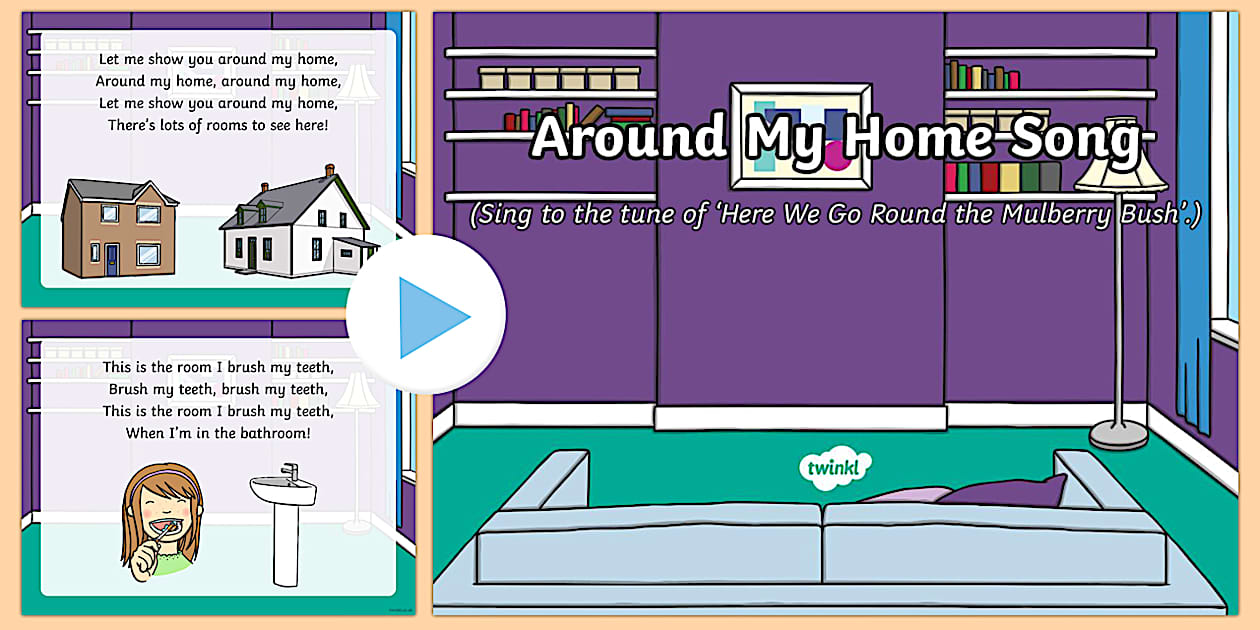 Around My Home Song PowerPoint (teacher made) - Twinkl