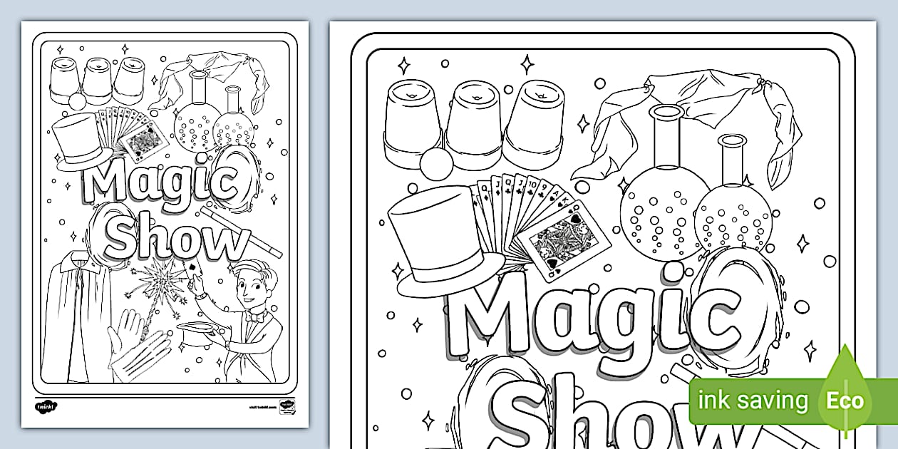Magic Show Colouring Page