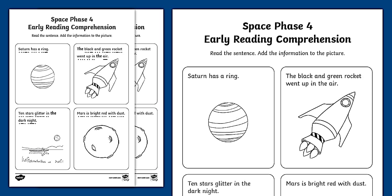 Space Phase 4 Early Reading Comprehension Activity | Twinkl