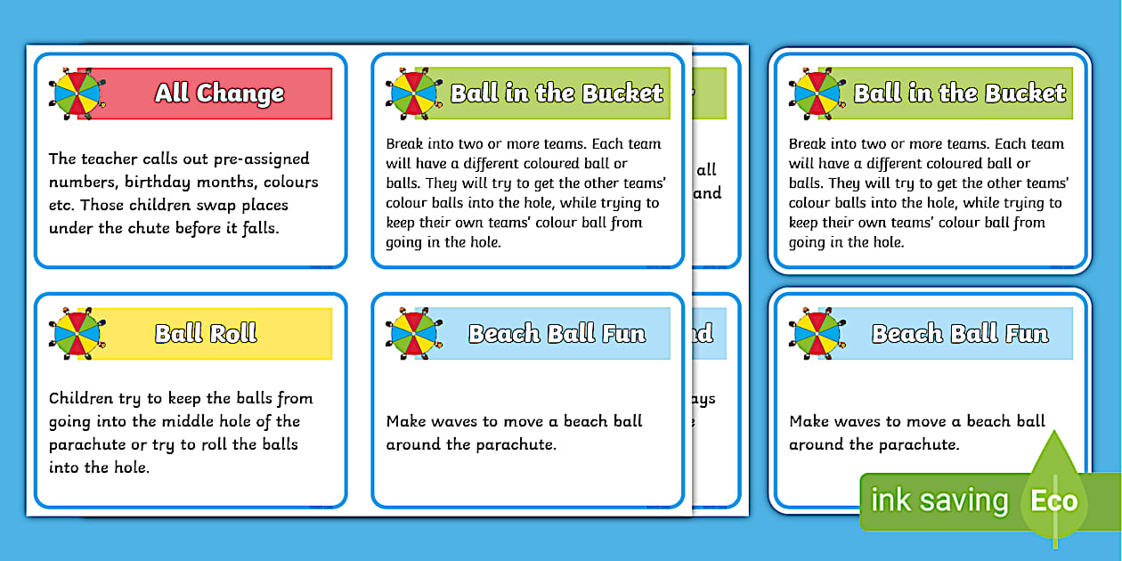 Parachute Games Activity Cards (teacher made) - Twinkl
