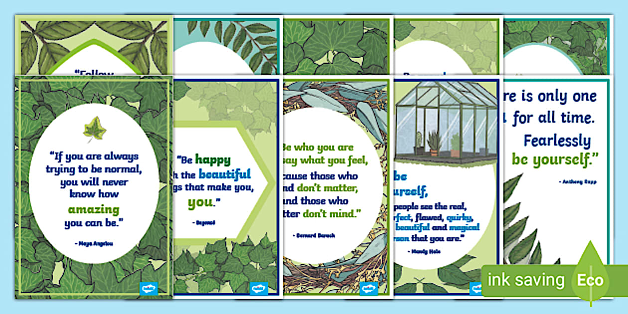 Editable Nature Themed Inspirational Quotes Posters Display Pack