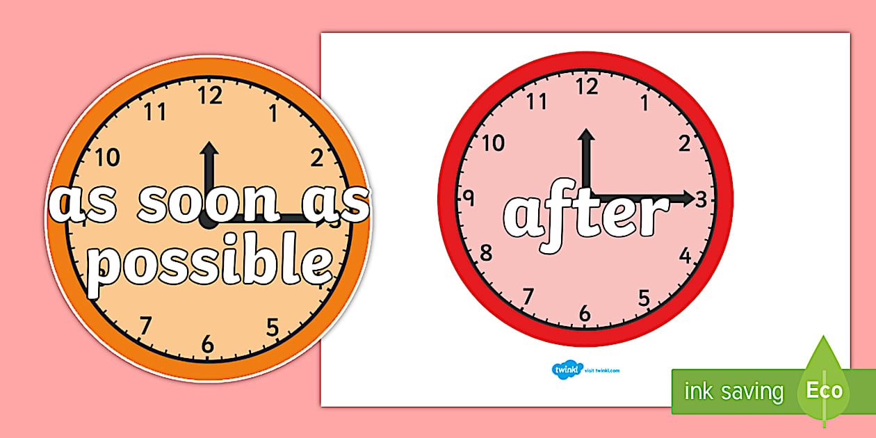 Time Conjunctions on Clocks KS1 (teacher made) - Twinkl