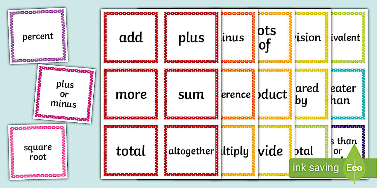 👉 Maths Symbol Word Cards (teacher made) - Twinkl
