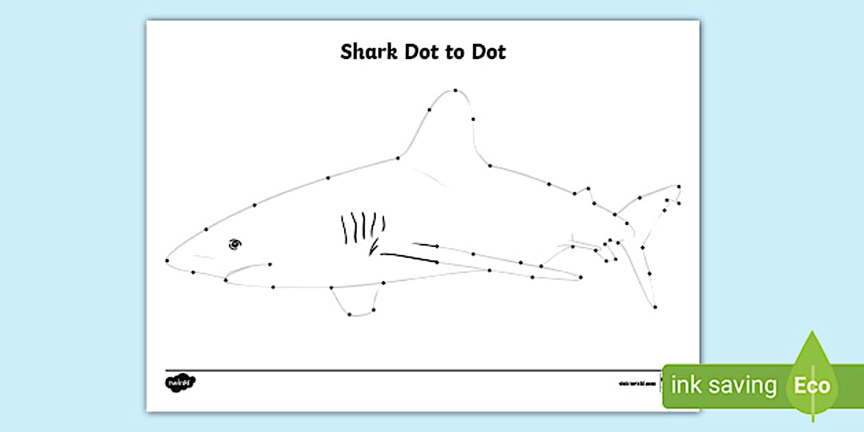 Shark Connect the Dots Printable Activity - Resources