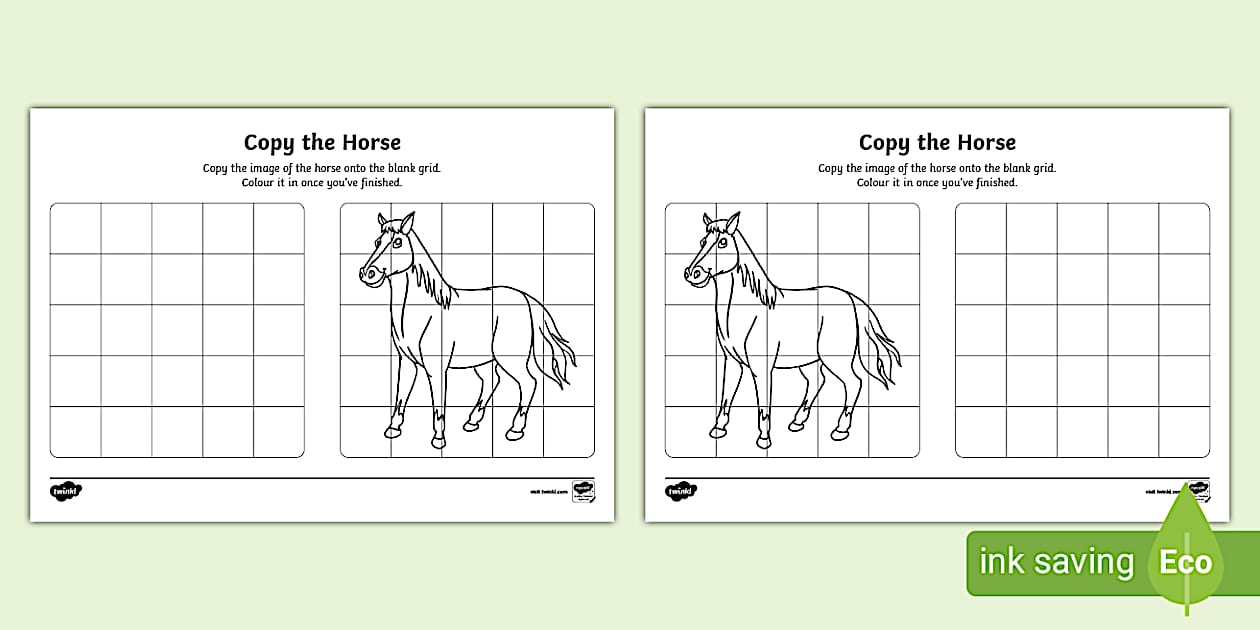 Copy the Horse Worksheet (teacher made) - Twinkl