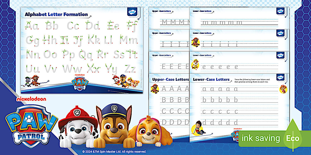 FREE! - PAW Patrol: Upper-Case & Lower-Case Letters Formation