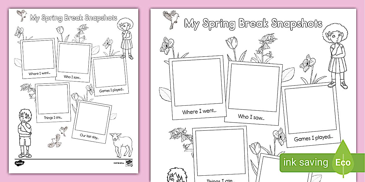 Spring Break Snapshots Activity Sheet (teacher made)