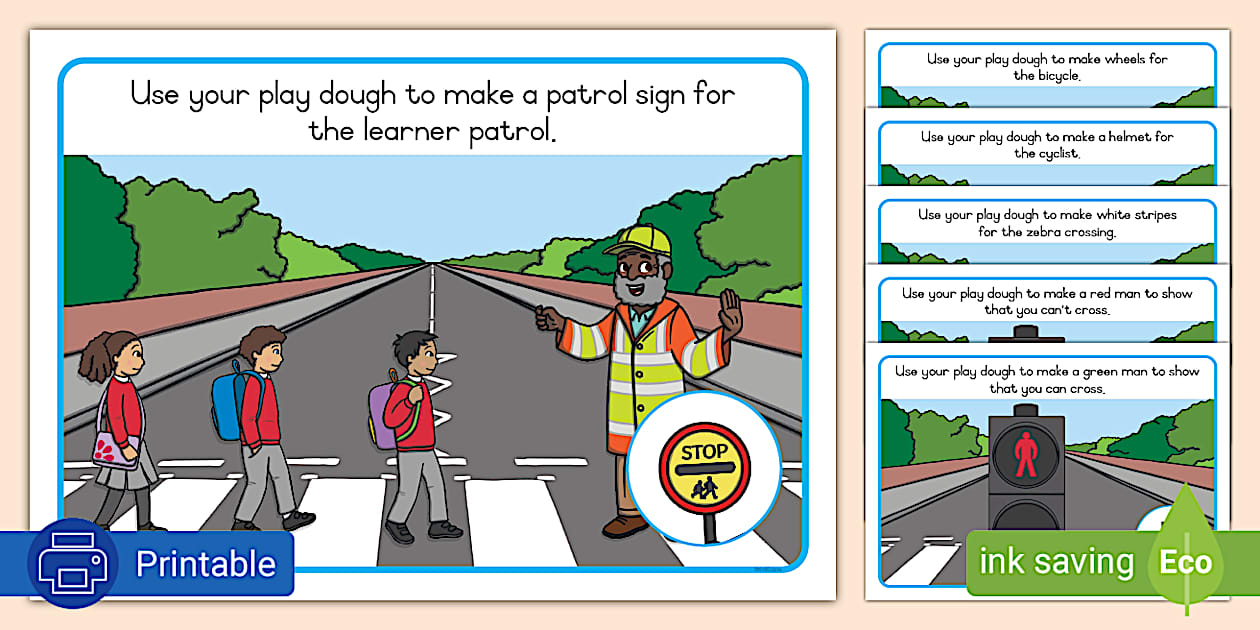 Road Safety Play Dough Mats (teacher made) - Twinkl