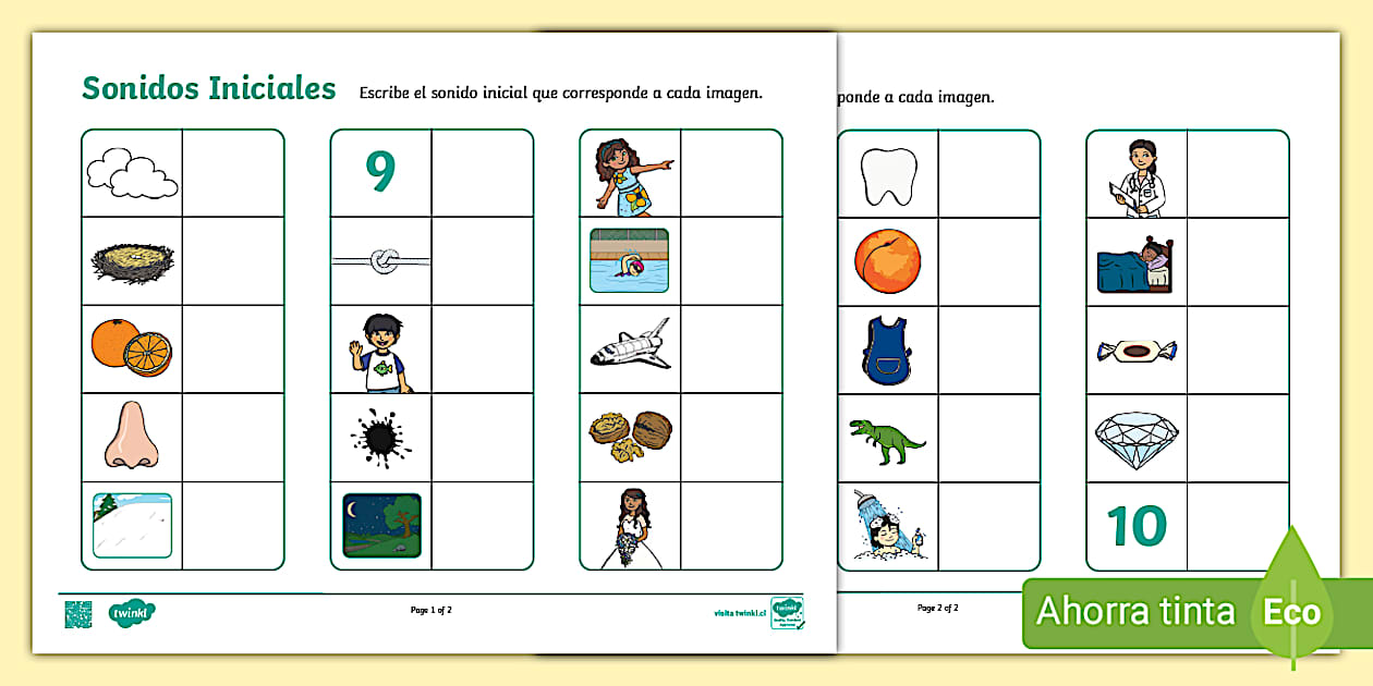 Conciencia Fonológica: Sonido Inicial letras D - N - Twinkl