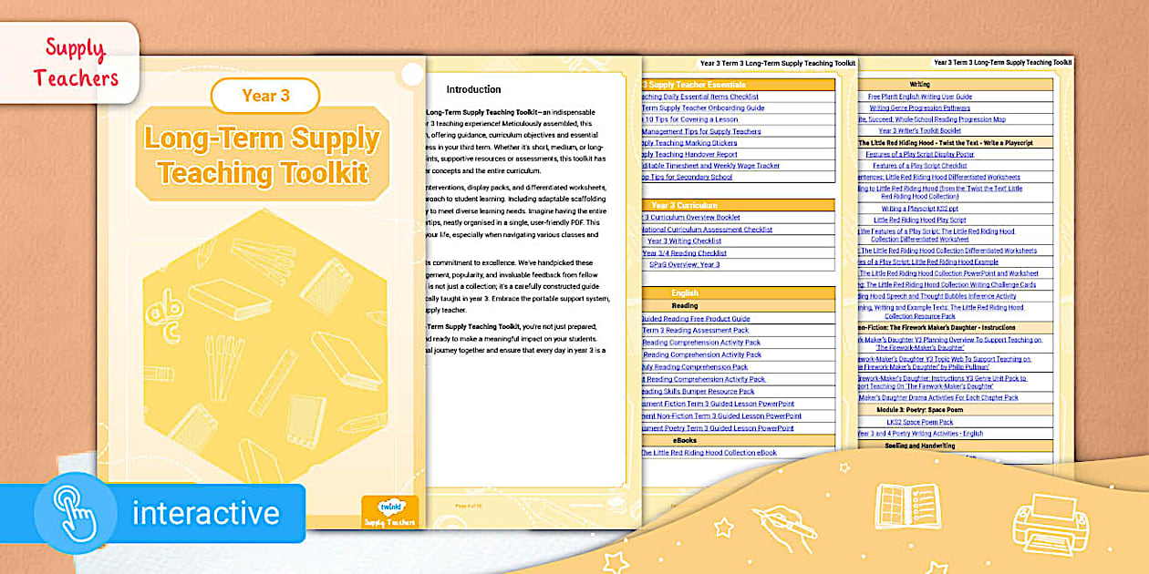 Year 3 Term 3 Long-Term Supply Teacher Toolkit - Twinkl