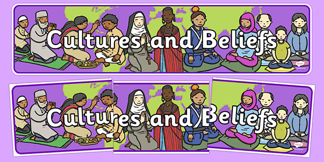 Cultures And Beliefs Display Banner (teacher made) - Twinkl