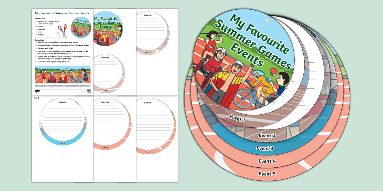 My Favourite Summer Games Events Circles Booklet