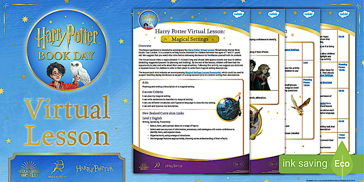 Harry Potter Virtual Lesson: Magical Settings NZ Lesson Guidance