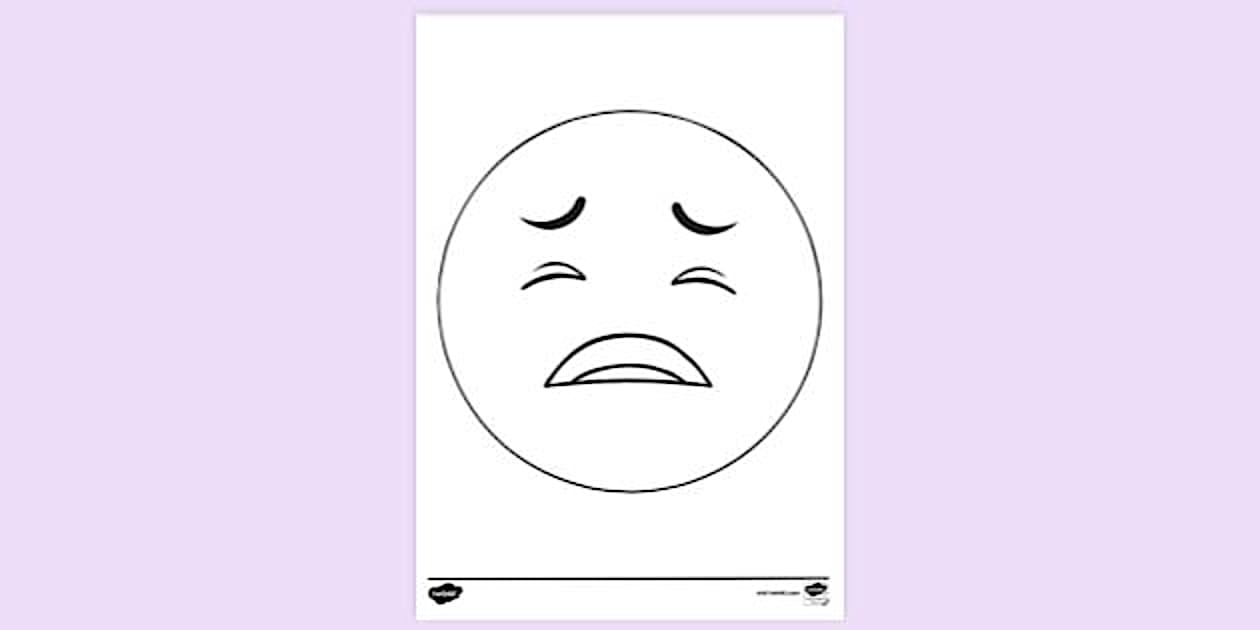 Stressed Face Colouring Sheets | Colouring Pages - Twinkl