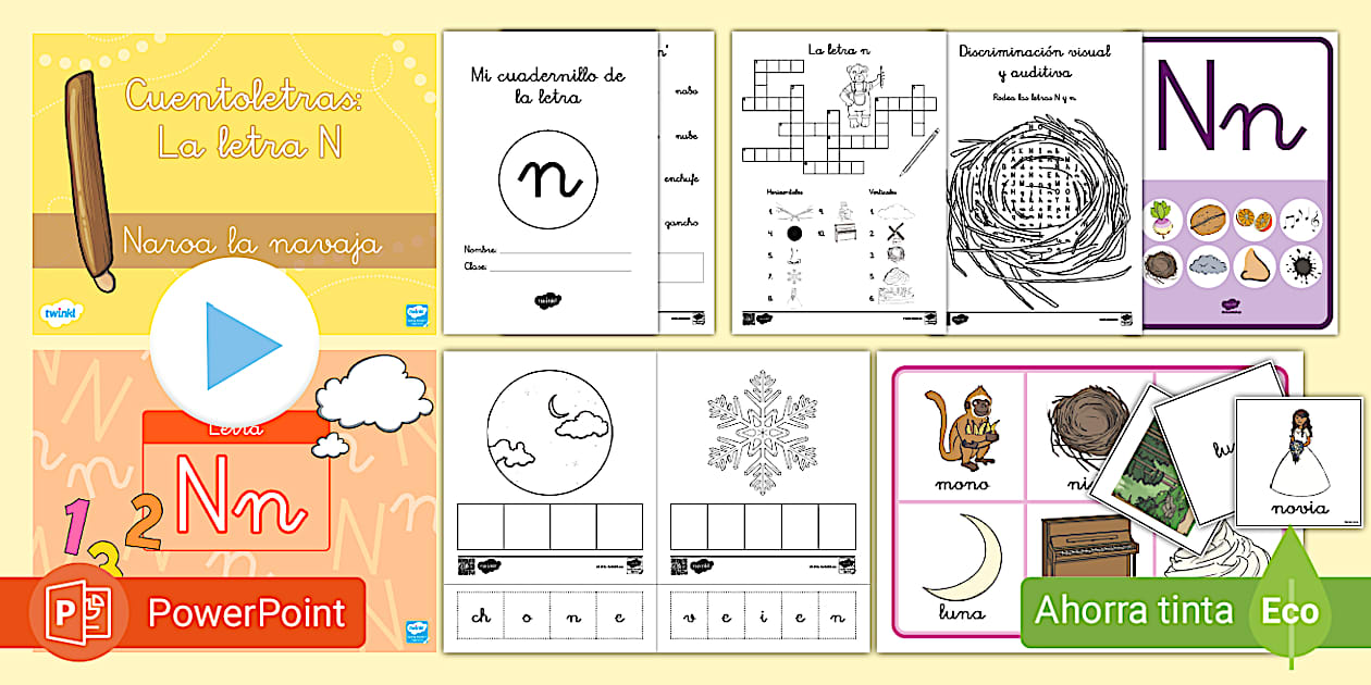 Pack cuentoletras: La letra N (creat de profesori) - Twinkl