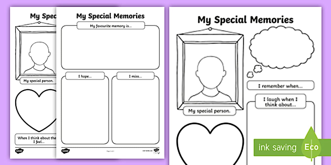 My Special Memories Worksheet (Teacher-Made) - Twinkl