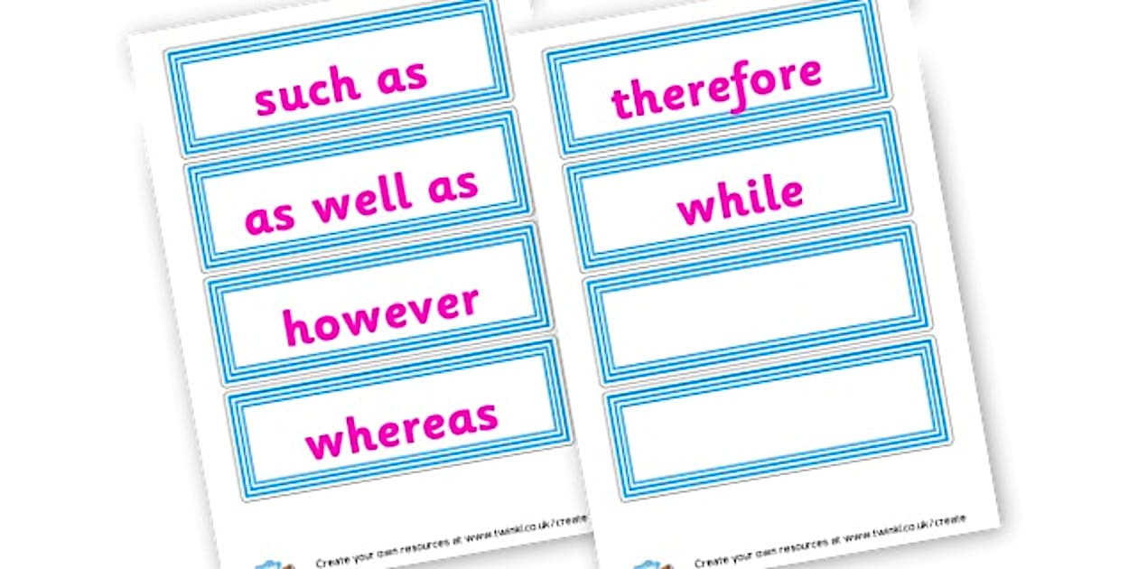 Connectives Word Cards (teacher made) - Twinkl