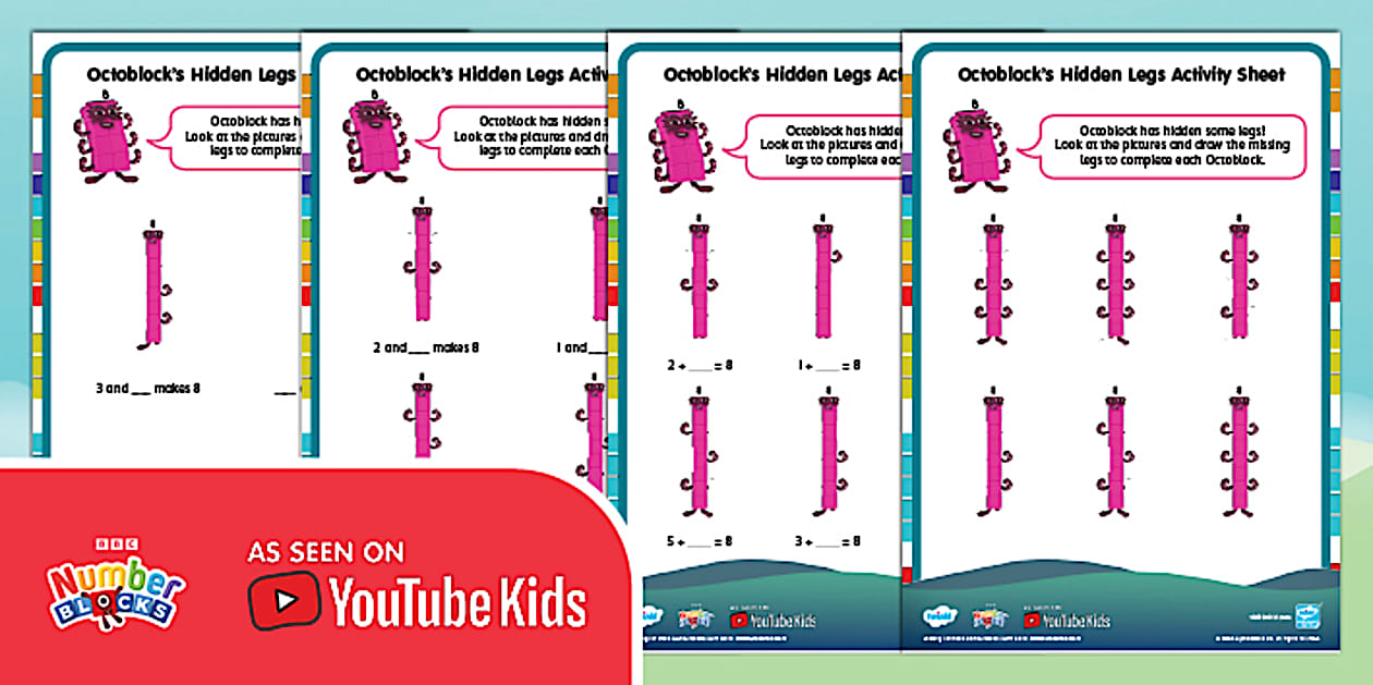 Numberblocks: Making 8 Worksheet (teacher made) - Twinkl