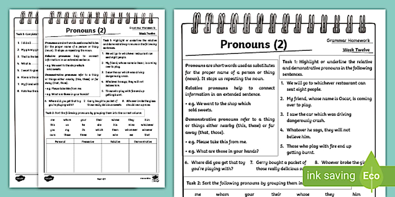 Grammar Homework Week Twelve