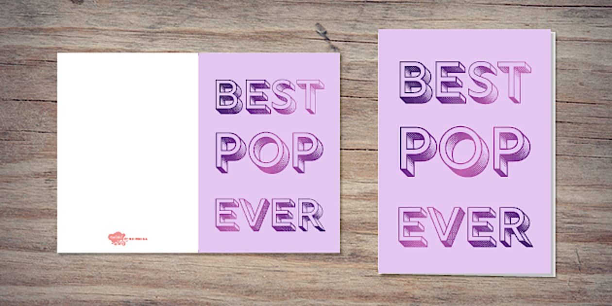 Best Pop Ever | Typographic Father's Day Card | Twinkl Party