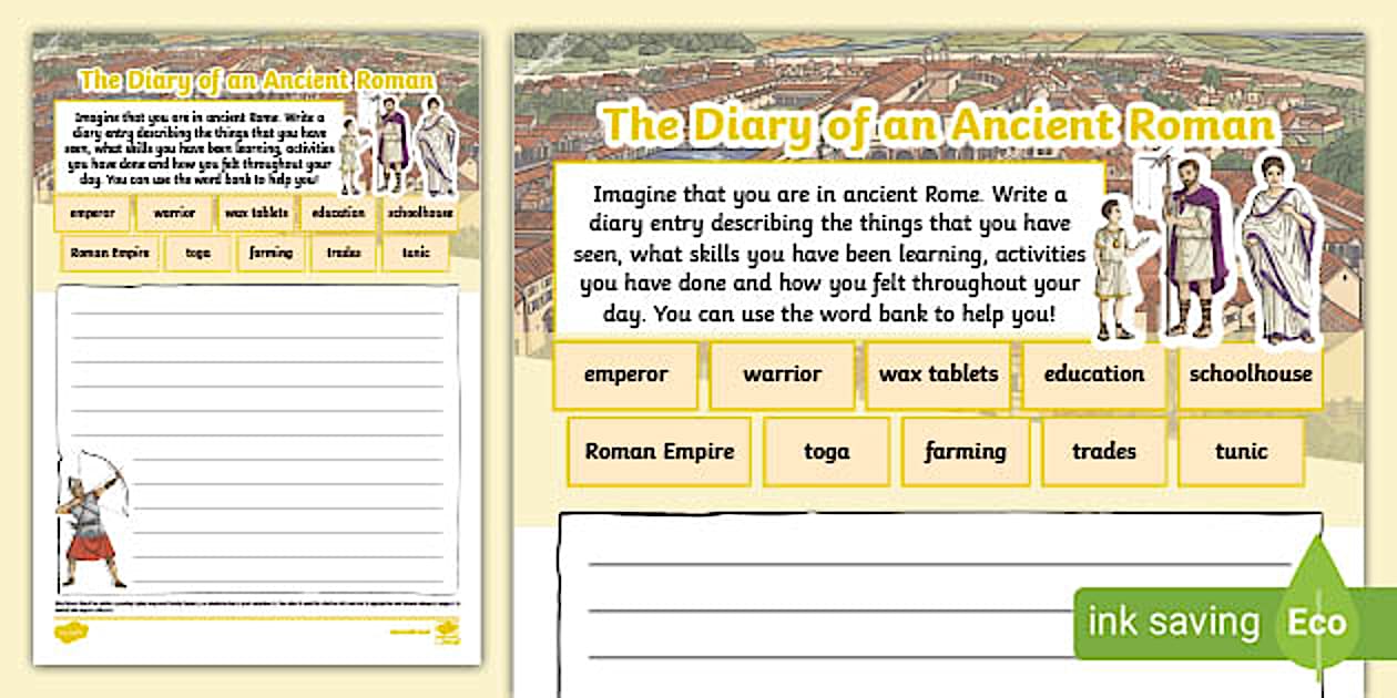 Ancient Roman Diary Writing Template (teacher made) - Twinkl