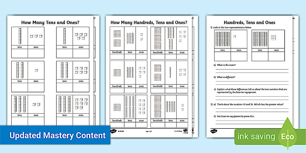 Lower Ability Tens and Ones Worksheet (teacher made)