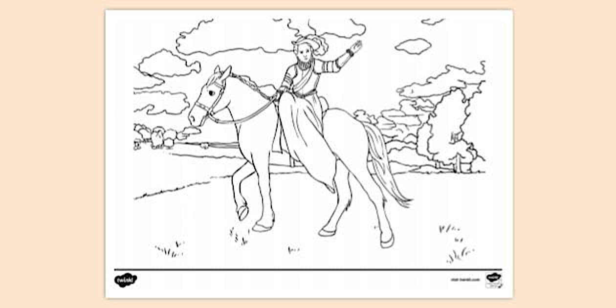 Elizabeth I at Tilbury Colouring Sheet | Colouring Sheets